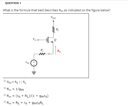 Solved QUESTION 1 What is the formula that best describes | Chegg.com
