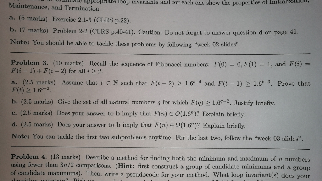 Solved iate appropriate loop invariants and for each one | Chegg.com