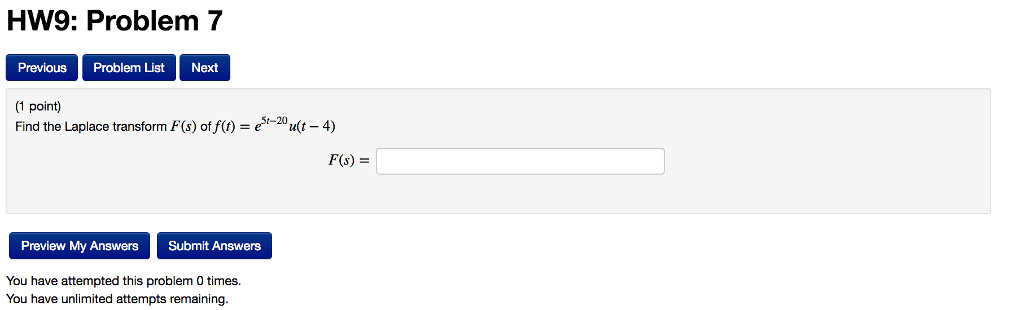 Solved HW9: Problem 7 Previous Problem List Next (1 point) | Chegg.com