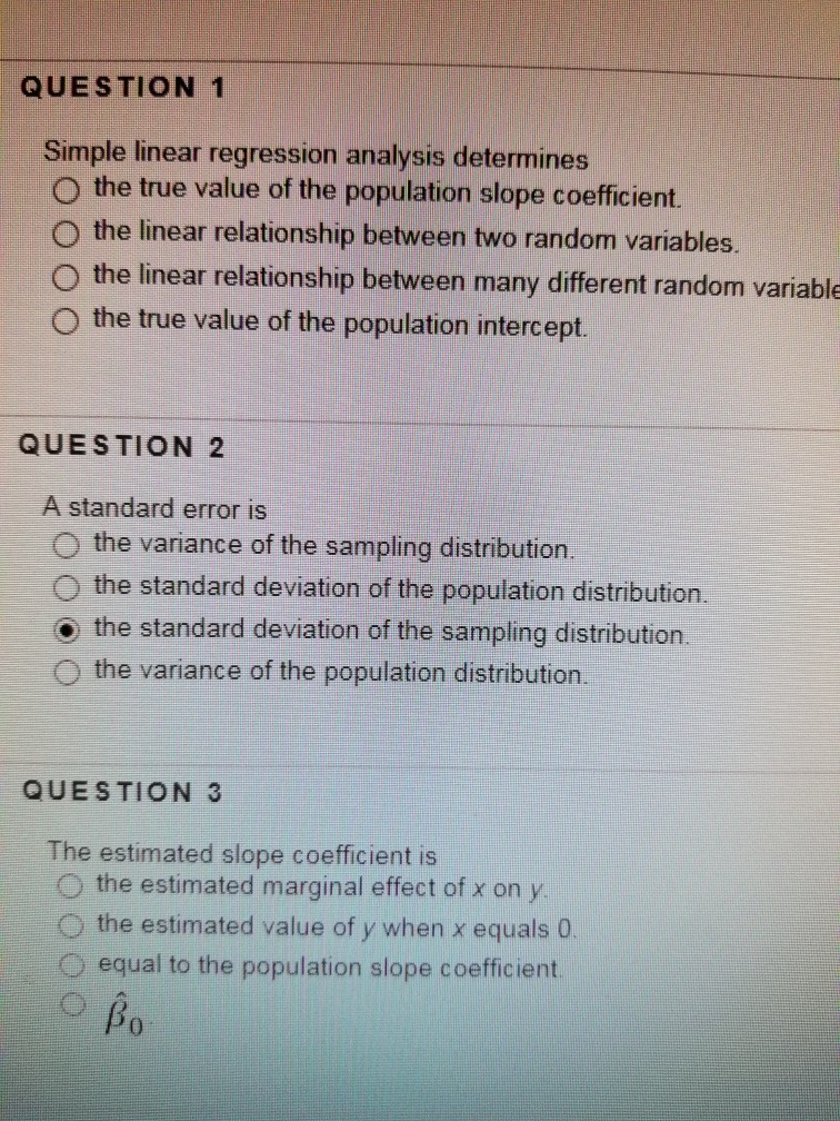 Solved Simple linear regression analysis determines the | Chegg.com