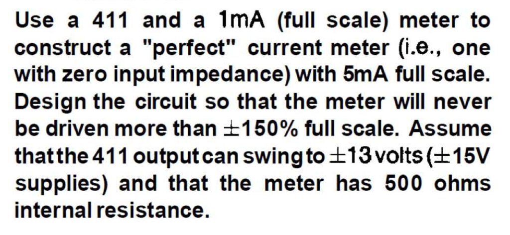 Solved Use a 411 and a 1mA (full scale) meter to construct a | Chegg.com