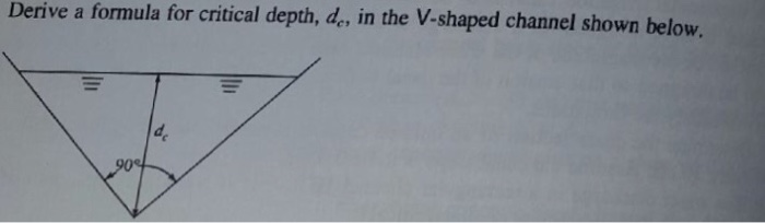 Solved Derive a formula for critical depth, d_c, in the | Chegg.com