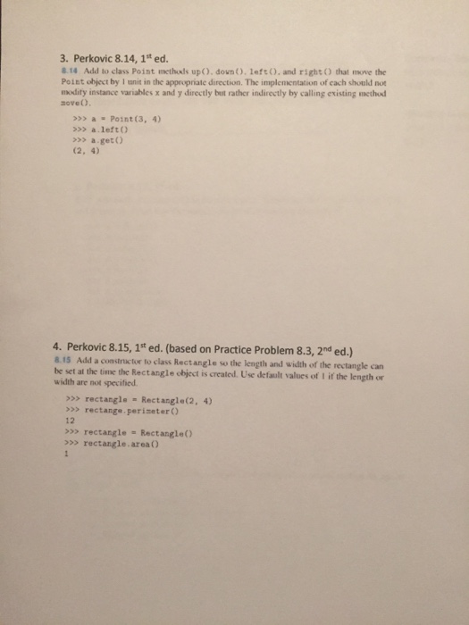 Solved How to do these two using python? Add to class Point | Chegg.com
