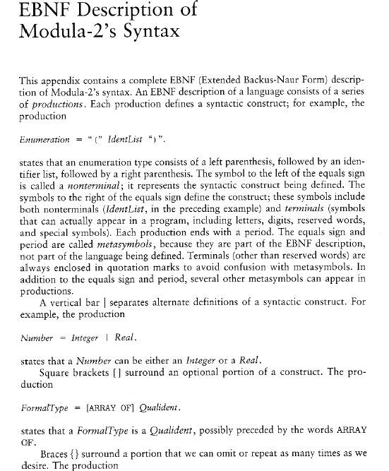 5. Use the EBNF for Modula-2 notes to determine which | Chegg.com