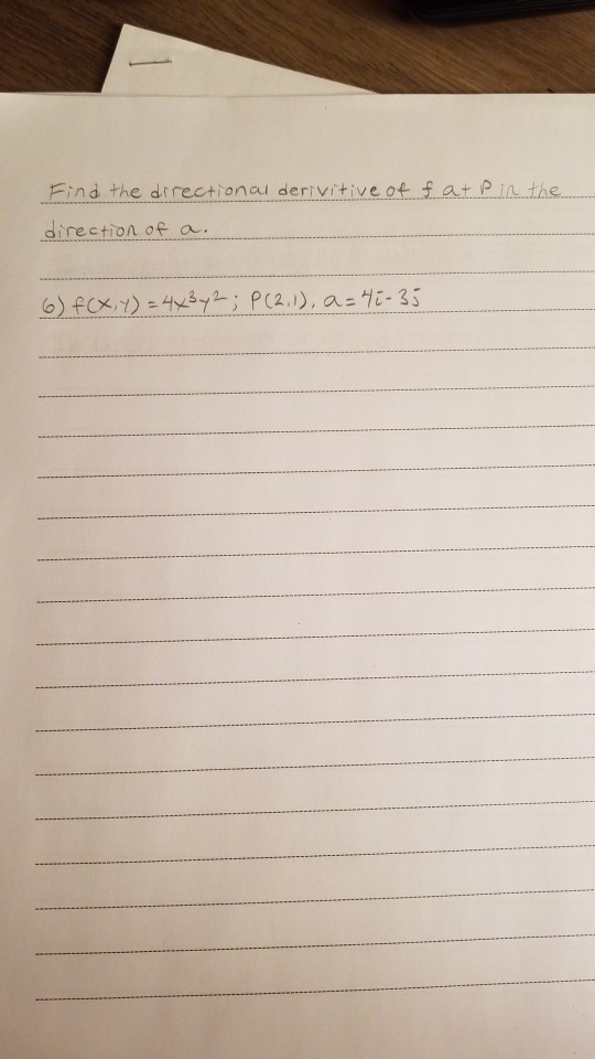 Solved Find The Directional Derivitive O Tf At P Il The