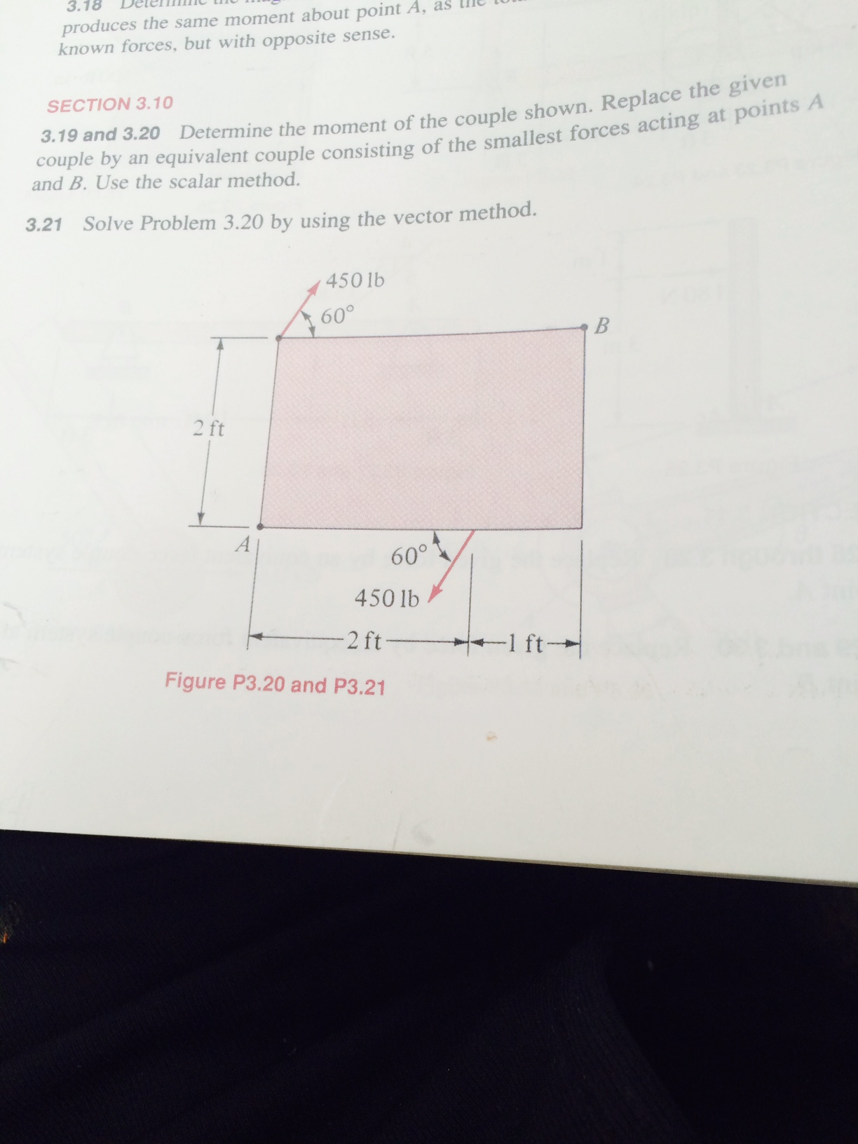 Solved 3.20 Determine the moment fo the couple shown. | Chegg.com