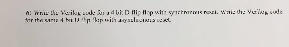 Solved Write the Verilog code for a 4 bit D flip flop with | Chegg.com