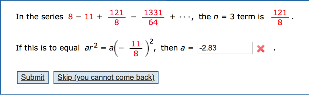 Solved 121 8 1331 64 121 4 8 In the series 8-11 +- + .. ., | Chegg.com