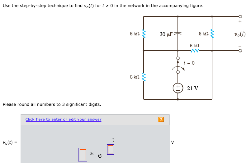Solved Use the step-by-step technique to find vo(t) for t > | Chegg.com