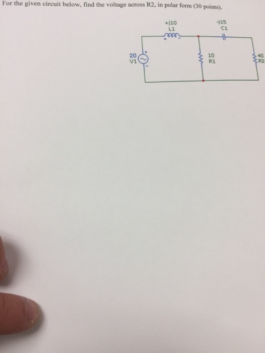 Solved For the given circuit below, find the voltage across | Chegg.com