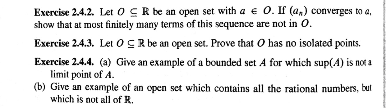 Solved Exercise 2.4.2 Let O R be an open set with a € O. f | Chegg.com