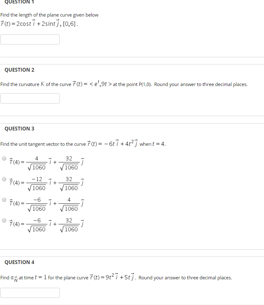 Solved QUESTION 1 Find the length of the plane curve given | Chegg.com