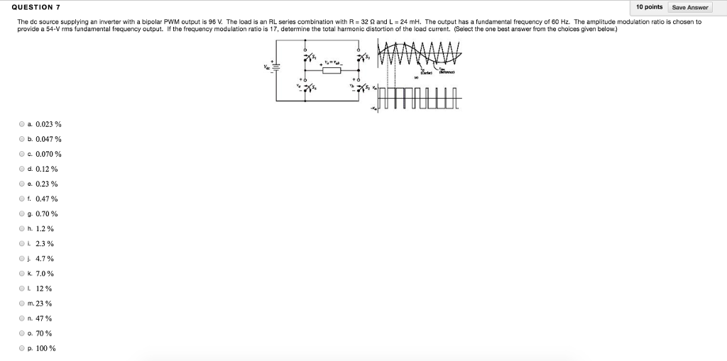 Solved The Dc Source Supplying An Inverter With A Bipolar