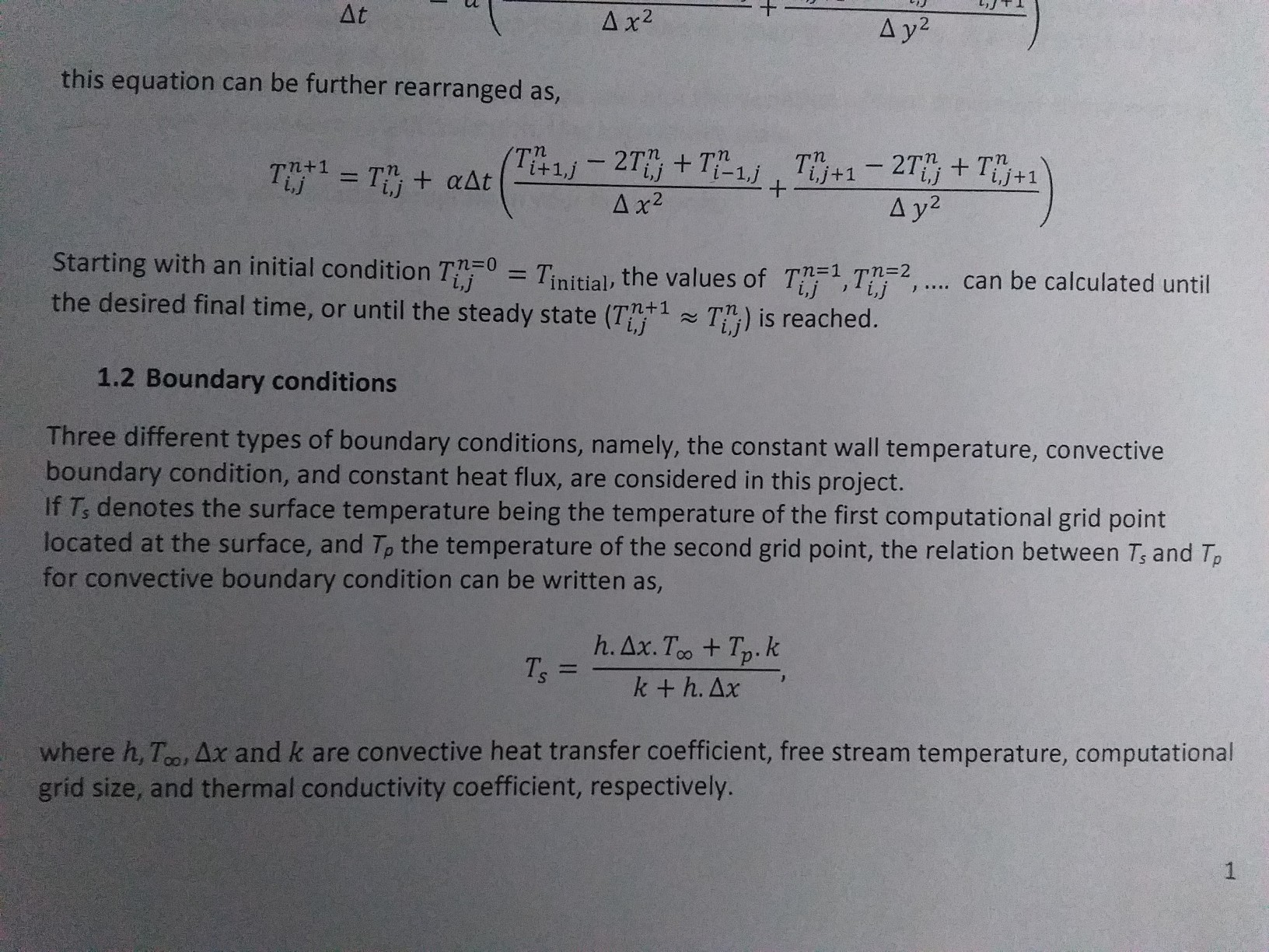 Solved I need to know how to solve a 1D transient heat | Chegg.com