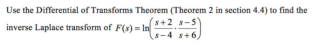 Solved Use the Differential of Transforms Theorem (Theorem 2 | Chegg.com