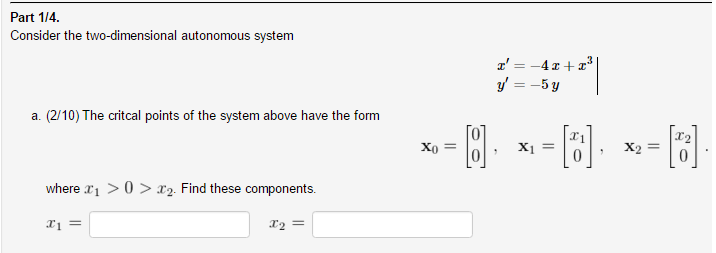 Consider the two-dimensional autonomous system x' = | Chegg.com