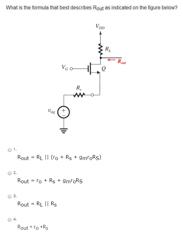 Solved What is the formula that best describes Rout as | Chegg.com