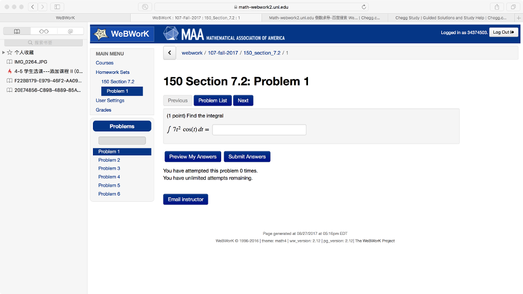 Solved math-webwork2.unl.edu WeBWork WeBWorK | Chegg.com