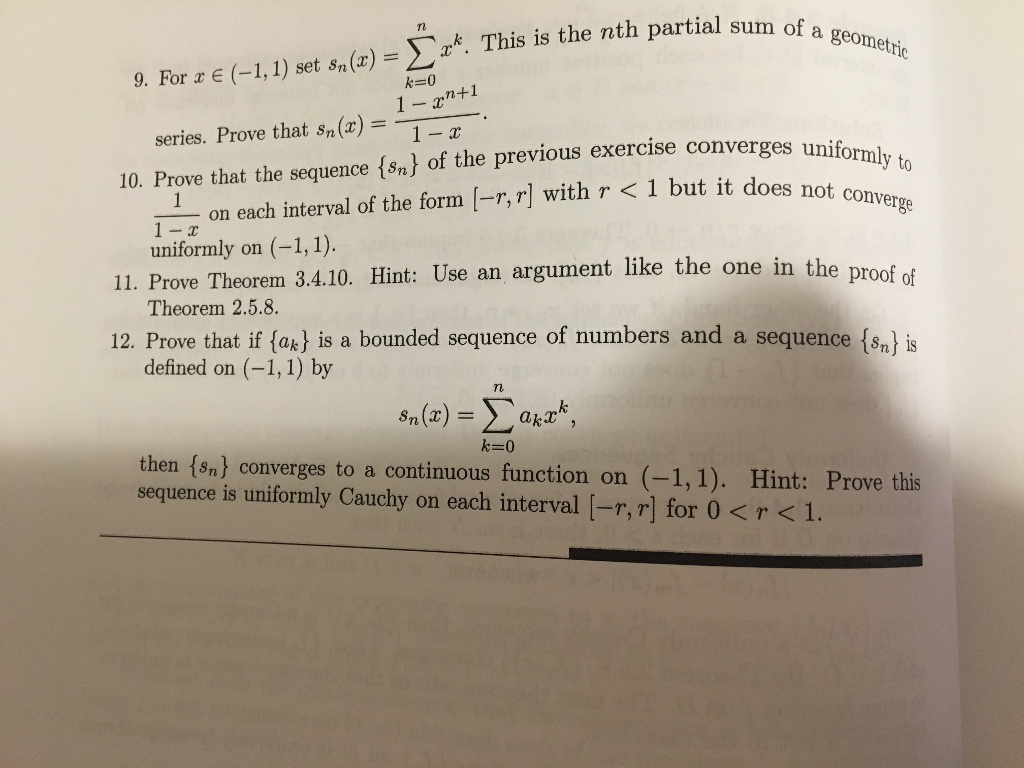 Solved For x element (- 1, 1) set s_n (x) = sigma^n _k = 0 | Chegg.com