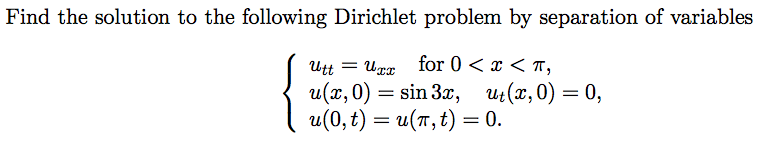 Solved Find the solution to the following Dirichlet problem | Chegg.com