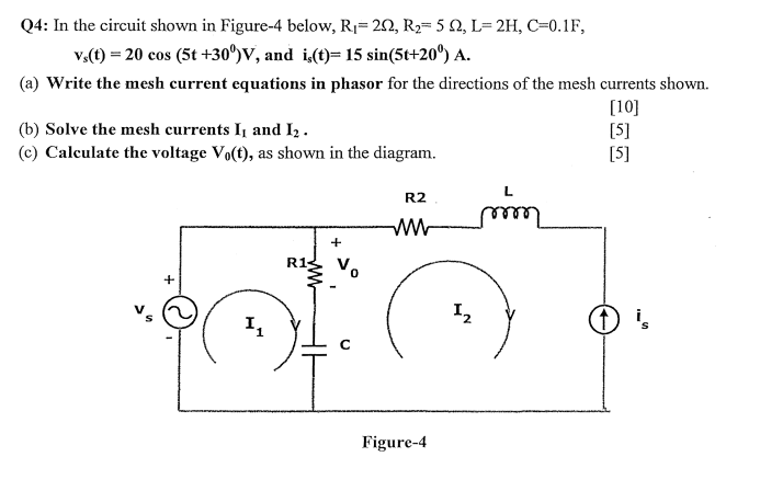 Solved Q4: In the circuit shown in Figure-4 below, Ri= 2Q, | Chegg.com