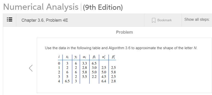 Numerical Analysis -Chapter 36, Problem 4E (9th | Chegg.com