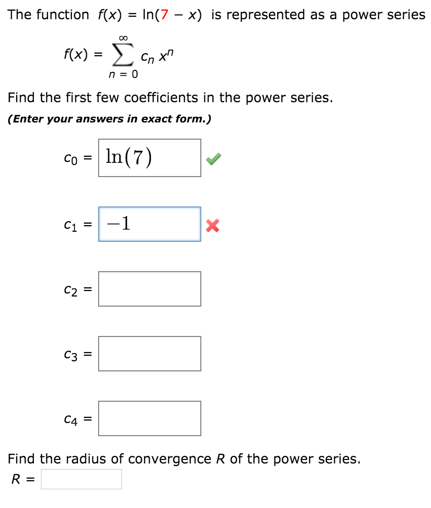 Solved The function f(x) = ln(7 - x) is represented as a | Chegg.com