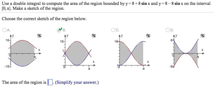 Solved Use a double integral to compute the area of the | Chegg.com