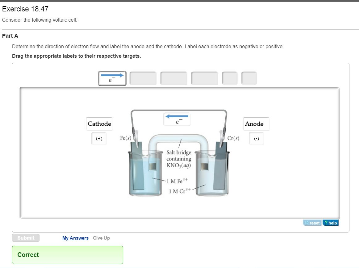 Solved Exercise 18.47 Consider the following voltaic cell: | Chegg.com