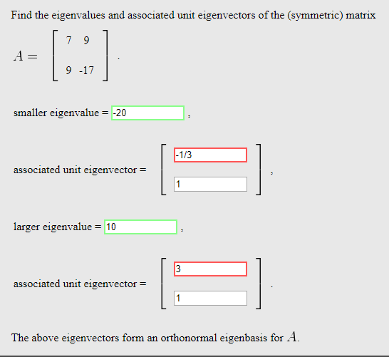 Solved Find the eigenvalues and associated unit eigenvectors | Chegg.com