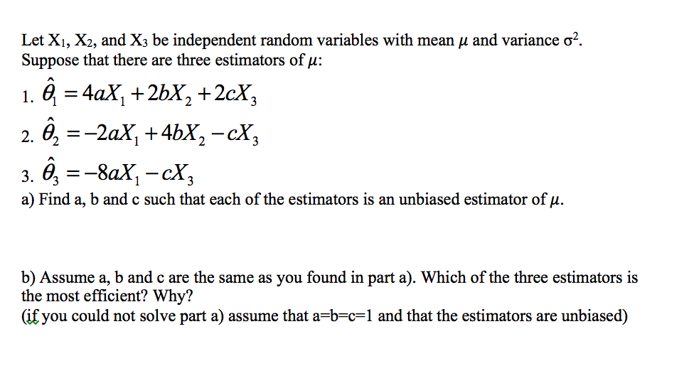 Let X1, X2, and X3 be independent random variables | Chegg.com
