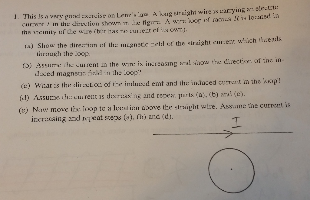 Solved This is a very good exercise on Lenz's law. A long | Chegg.com
