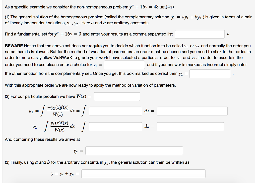 Solved As a specific example we consider the non-homogeneous | Chegg.com