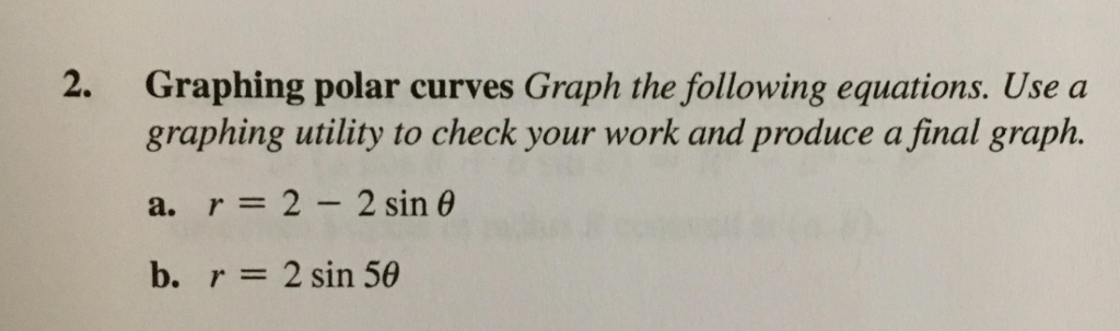 Solved Graphing polar curves Graph the following equations. | Chegg.com