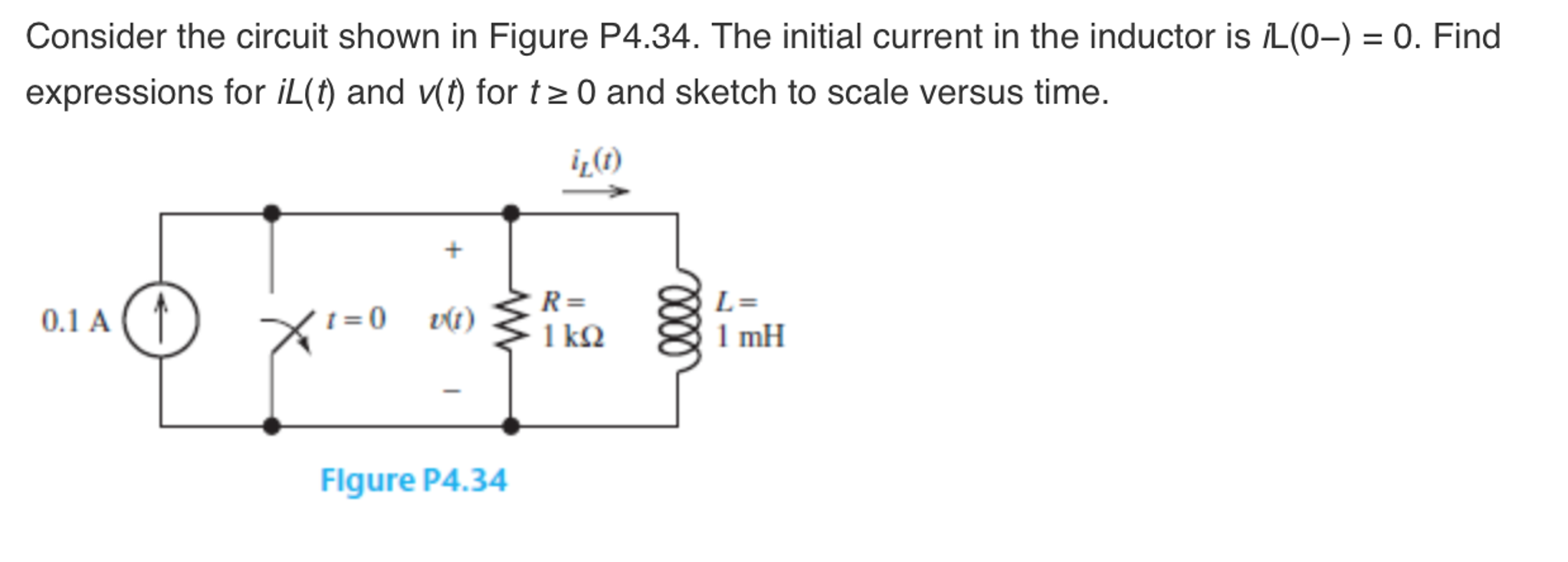 Solved Consider the circuit shown in Figure P4.34. The | Chegg.com
