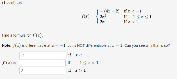 Solved Let f(x) = {-(4x + 2) if x