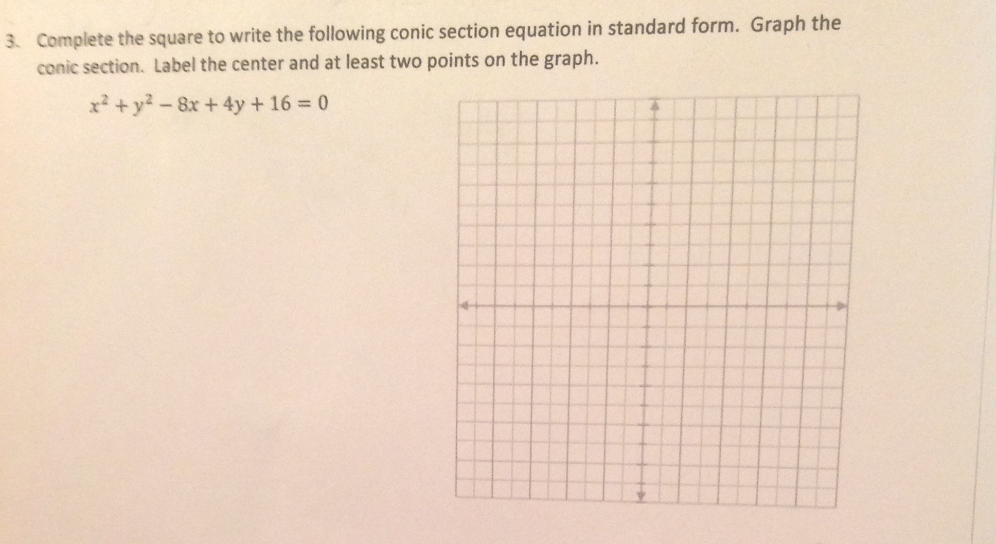 Solved Complete the square to write the following conic | Chegg.com