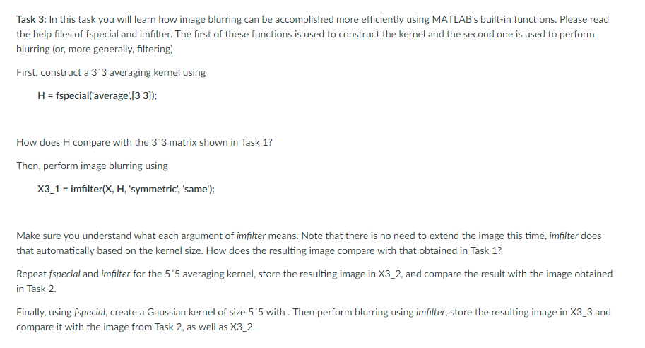 Solved In this task you will learn how image blurring can be | Chegg.com