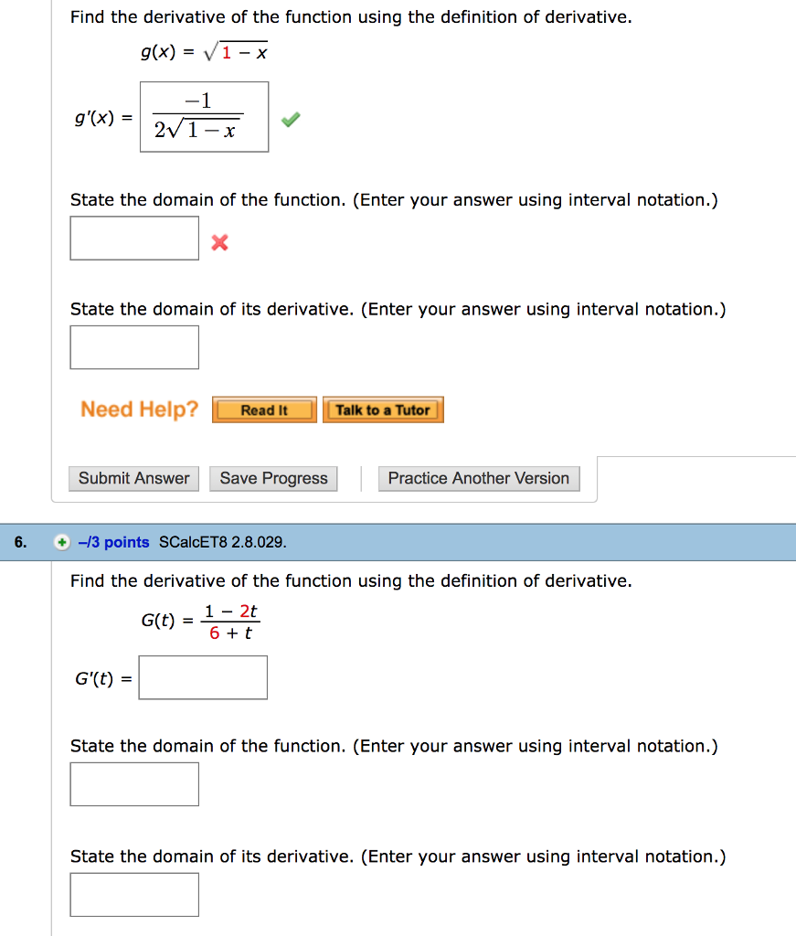 Solved Find the derivative of the function using the | Chegg.com