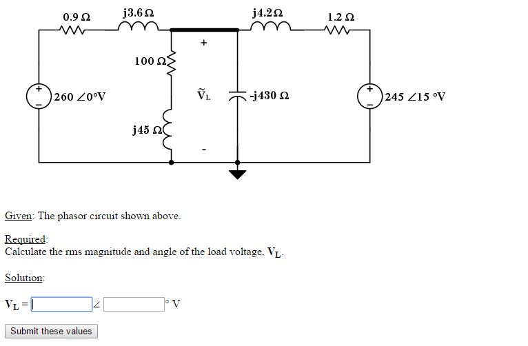 Solved Given: The phasor circuit shown above Required: | Chegg.com