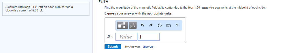 Solved A square wire loop 14.0 cm on each side carries a | Chegg.com