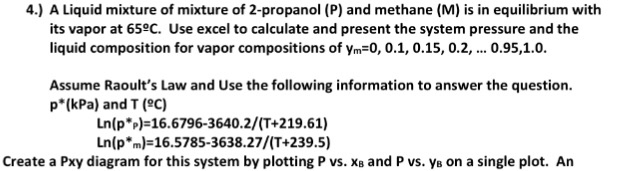 Solved A Liquid mixture of mixture of 2-propanol (P) and | Chegg.com