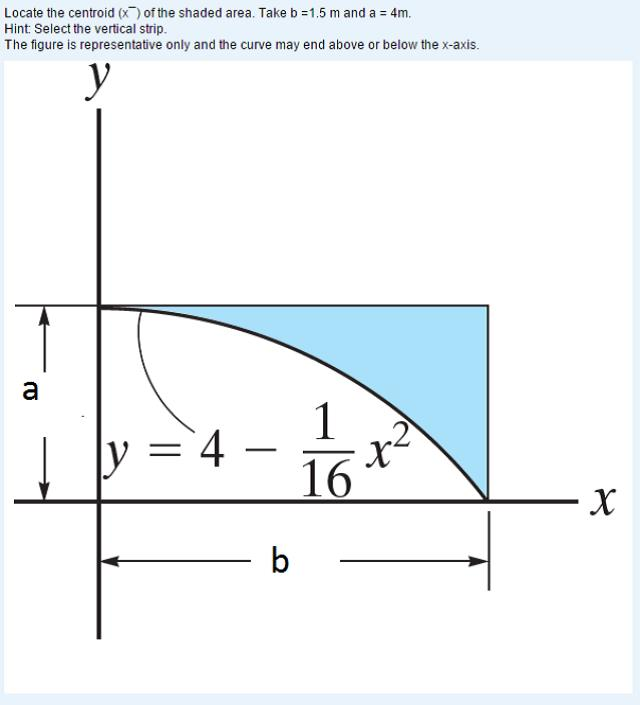 Solved Locate the centroid (x)of the shaded area. Take b = | Chegg.com