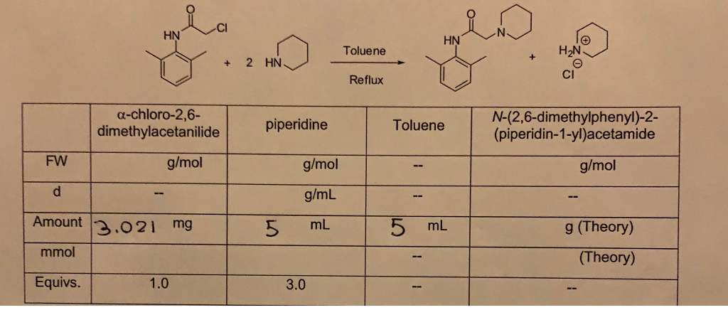 Cl HN HN Toluene Cl Reflux a-chloro-2,6- | Chegg.com