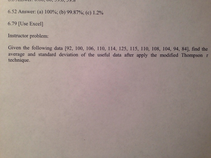 Solved Given the following data [92, 100, 106, 110, 114, | Chegg.com