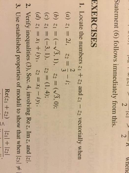 Solved Locate the numbers z_1 + z_2 and z_1 - z_2 | Chegg.com