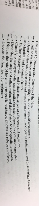 Solved Nonspecific Defenses of the Host Define resistance | Chegg.com