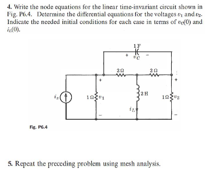 Solved Write the node equations for the linear | Chegg.com