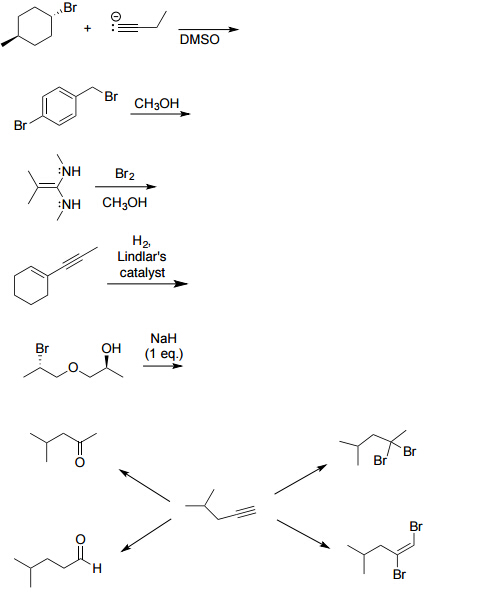 Solved Br NH NH Br DMSO Br CH3OH Br2 CH3OH Lindlar's | Chegg.com