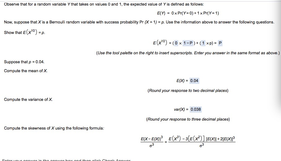 Solved Observe that for a random variable Y that takes on | Chegg.com